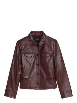 Zadig&Voltaire Liam Leather Jacket - Burgundy