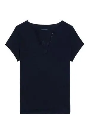 Zadig&Voltaire Henley T-shirt - Encre
