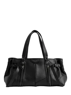 Zadig&Voltaire Grained Leather Shopper - Black