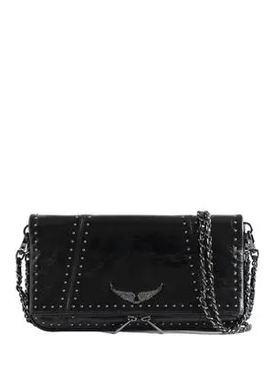Zadig&Voltaire Rock Vintage Patent Studs Clutch - Black