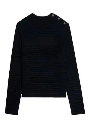 Zadig&Voltaire Striped Wool-cashmere Blend Sweater - Black
