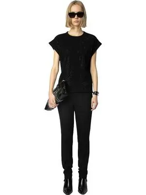 Zadig&Voltaire Cecilia Diamanté Tank Top - Black
