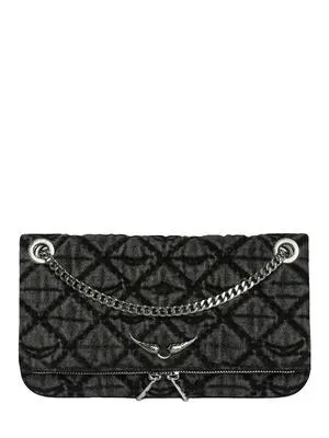 Zadig&Voltaire Rock Ii Monogram Denim Clutch - Road