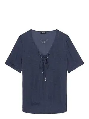 ZADIG&VOLTAIRE Terzo Satin V-Neck Top
