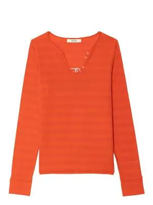 Zadig&Voltaire Striped Henley T-shirt - Spice