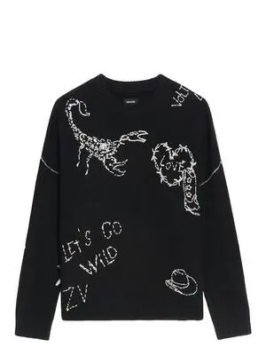 Zadig&Voltaire Baba Embroidered Wool Sweater - Black