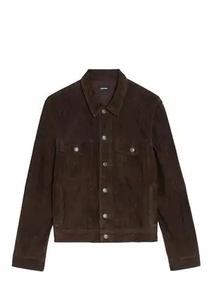 Zadig&Voltaire Bases Suede Leather Jacket - Dark Chocolate