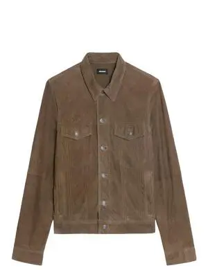 Zadig&Voltaire Bases Suede Leather Jacket - Moss