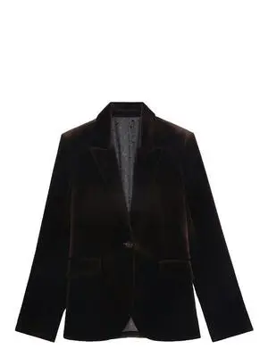 Zadig&Voltaire Vavy Velvet Blazer - Dark Chocolate