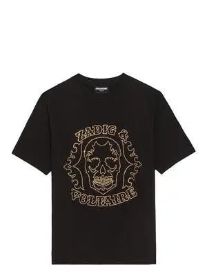 Zadig&Voltaire Edwin Rhinestone Skull T-shirt - Dark Chocolate