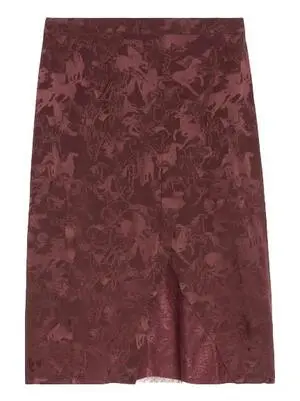 Zadig&Voltaire Julen Silk Lace Midi Skirt - Burgundy