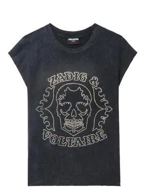 Zadig&Voltaire Rhinestone Skull Tank Top - Black