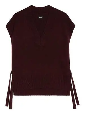 Zadig&Voltaire Maddy Sleeveless Cashmere Sweater - Burgundy