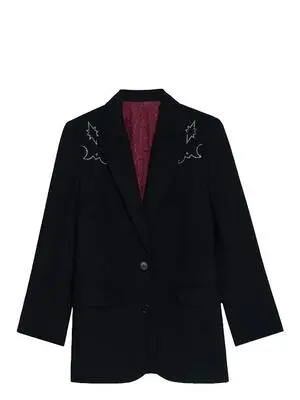 Zadig&Voltaire Structured Blazer With Rhinestone Embellishments - Black