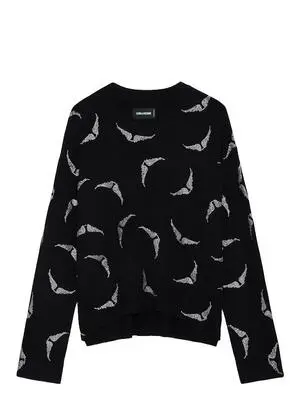 Zadig&Voltaire Markus Diamanté Wings Cashmere Sweater - Black