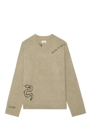 Zadig&Voltaire Marko Embroidered Sweater - Olive