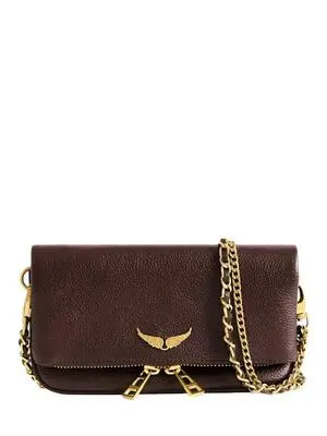 Zadig&Voltaire Rock Mini Clutch In Grained Leather - Deep Purple