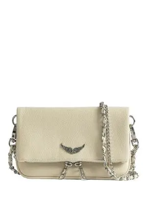Zadig&Voltaire Zadig & Voltaire Rock Mini Clutch In Grained Leather With Chain Straps Flash