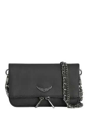 Zadig&Voltaire Zadig & Voltaire Rock Mini Clutch In Grained Leather With Chain Straps Road
