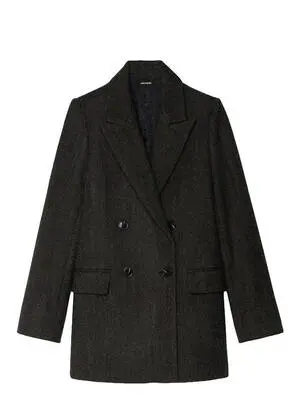 Zadig&Voltaire Wool Blend Coat - Dark Chocolate