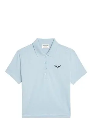 Zadig&Voltaire Mirta Cropped Polo Shirt Cloud