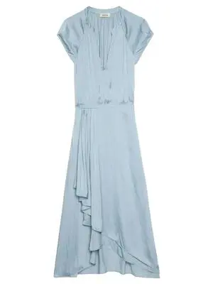 Zadig&Voltaire Zadig&Voltaire Randall Asymmetric Ruffled Midi Dress Cloud