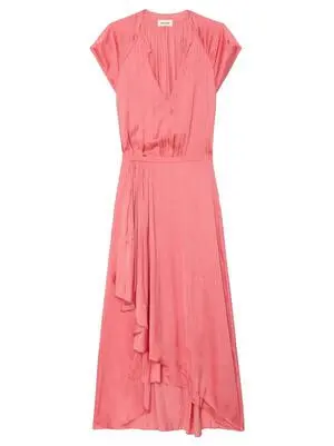Zadig&Voltaire Randall Asymmetric Ruffled Dress - Tea Rose
