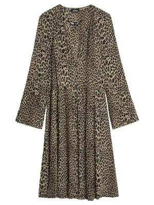 Zadig&Voltaire Rinas Leopard Print Midi Dress - Leaves