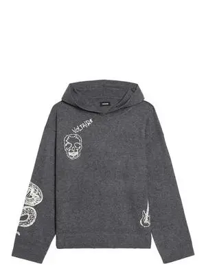Zadig&Voltaire Hooded Sweater With Embroidery - Charcoal