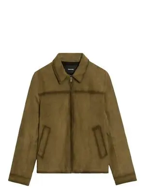 Zadig&Voltaire Loumy Suede Leather Jacket - Kaki Canvas
