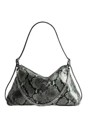 Zadig&Voltaire Python-Effect Leather Bag Road