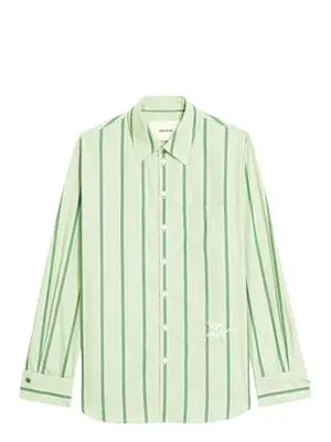Zadig&Voltaire Morning Striped Cotton Shirt - Anis