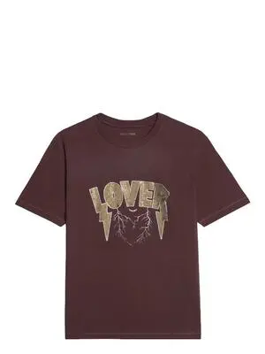 Zadig&Voltaire Edwin Rhinestone Graphic T-shirt - Burgundy