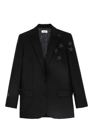 Zadig&Voltaire Viva Strass Star Jacket - Black
