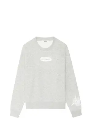 Zadig&Voltaire Sweatshirt With Rhinestone Embellishments - Gris Chine Clai