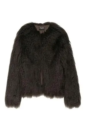 Zadig&Voltaire Curly Faux Fur Coat - Dark Chocolate