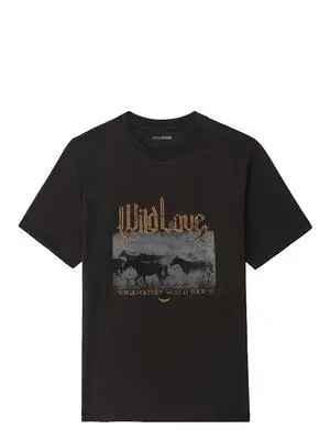 Zadig&Voltaire Edwin Rhinestone T-shirt - Dark Chocolate