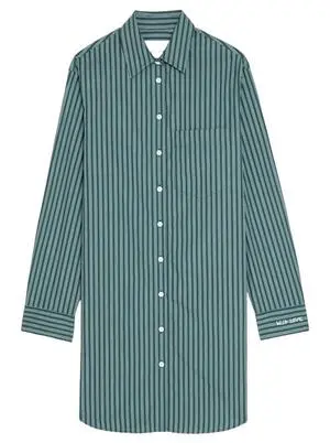 Zadig&Voltaire Rorning Striped Shirt Dress Emerald