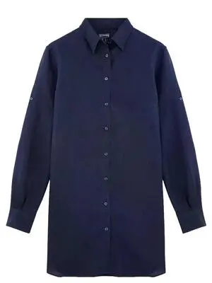 Vilebrequin Linen Mini Shirt Dress - Blue