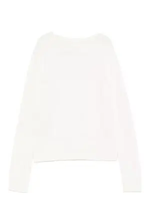 Eric Bompard Crew Neck Cashmere Sweater - White
