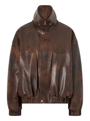Magda Butrym Oversized Leather Jacket - Bronze