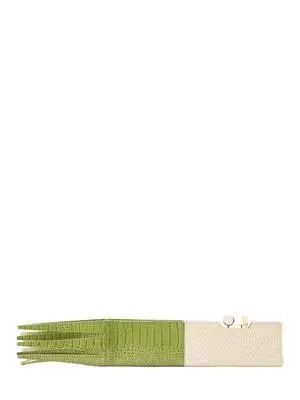 Jacquemus Poireau Textured-leather Clutch - Green
