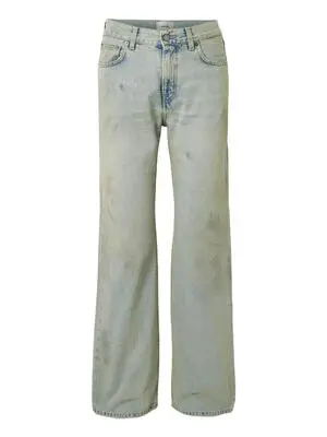 HAIKURE Korea Distressed Wide-leg Jeans - Blue