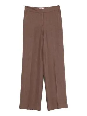 VIA MASINI 80 Wide Leg Linen Trousers - Brown