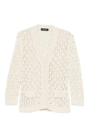 Fabiana Filippi Cotton V-necked Cardigan - White
