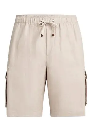 Brunello Cucinelli Linen Cargo Bermuda Shorts Beige