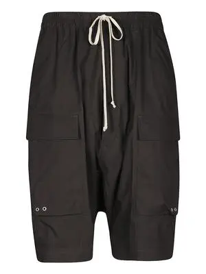 Rick Owens Cargo Bermuda Shorts With Drawstring - Black