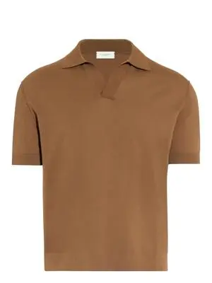 PAOLO PECORA Short-sleeved Polo Shirt - Brown