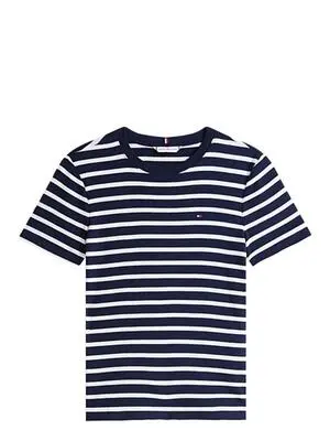 Tommy Hilfiger Striped T-shirt With Flag - Blue