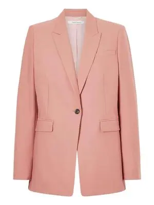 Another Tomorrow Grain De Poudre Wool Blazer - Antique Rose